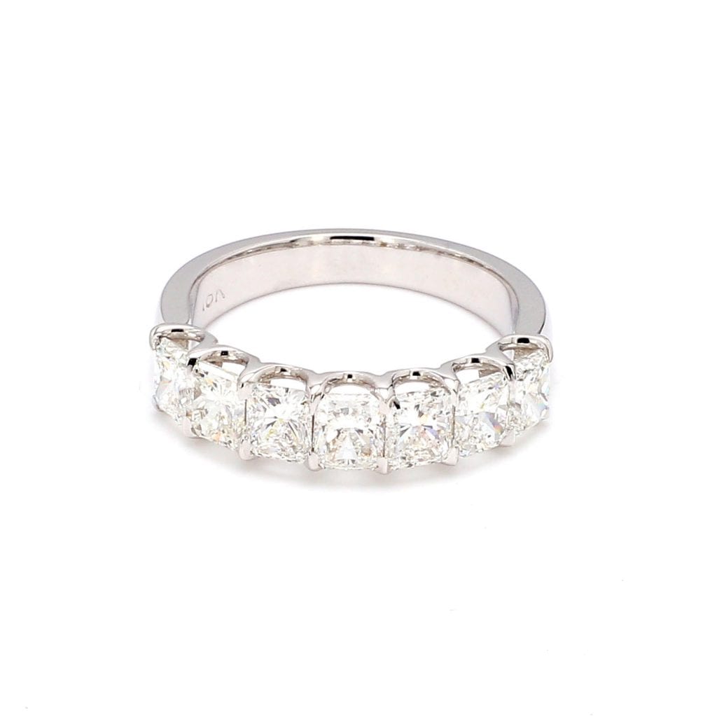 Radiant Cut Diamond Seven Stone Ring in 18k White Gold – Bailey's Fine ...