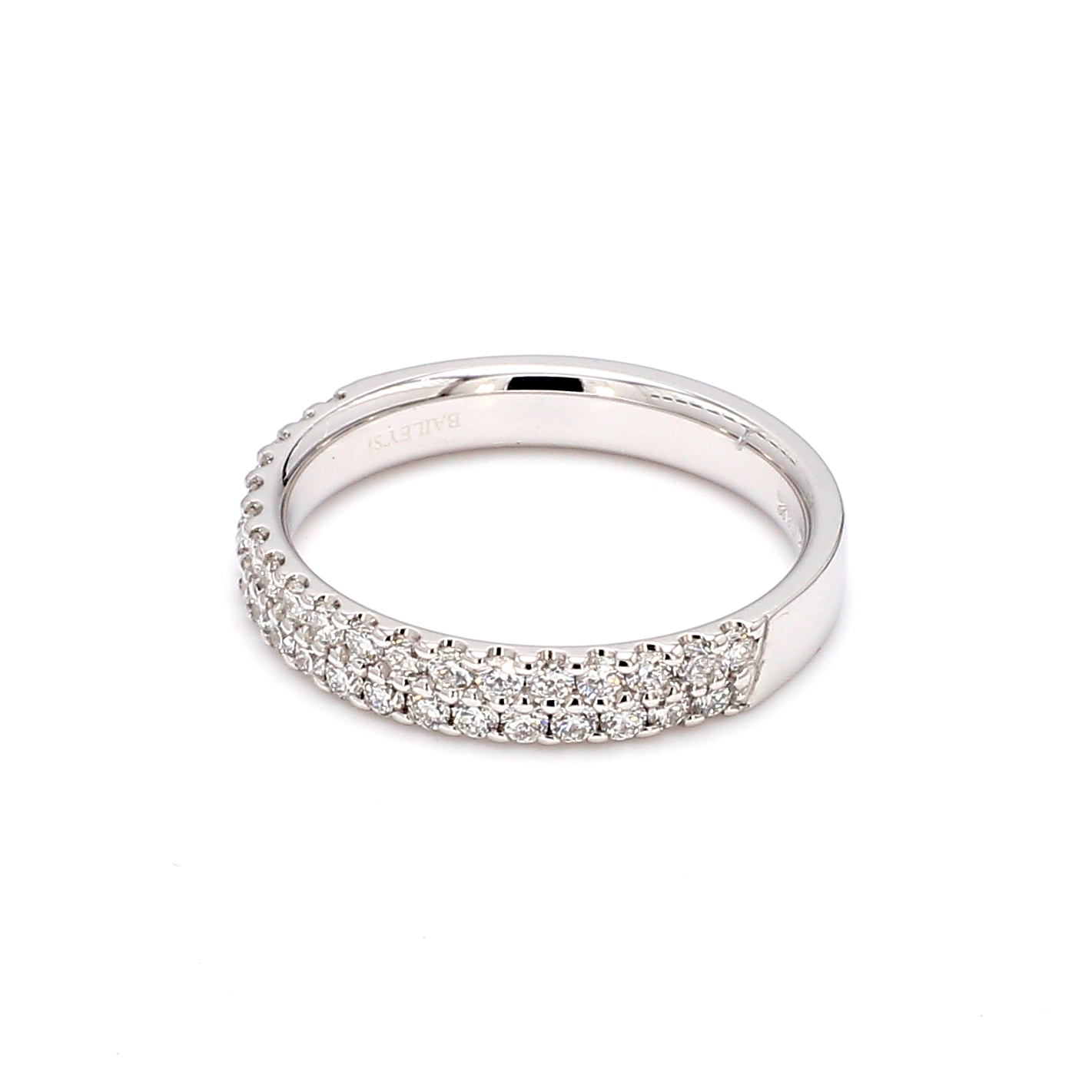 Double Row Diamond Band in 14k White Gold – Bailey's Fine Jewelry
