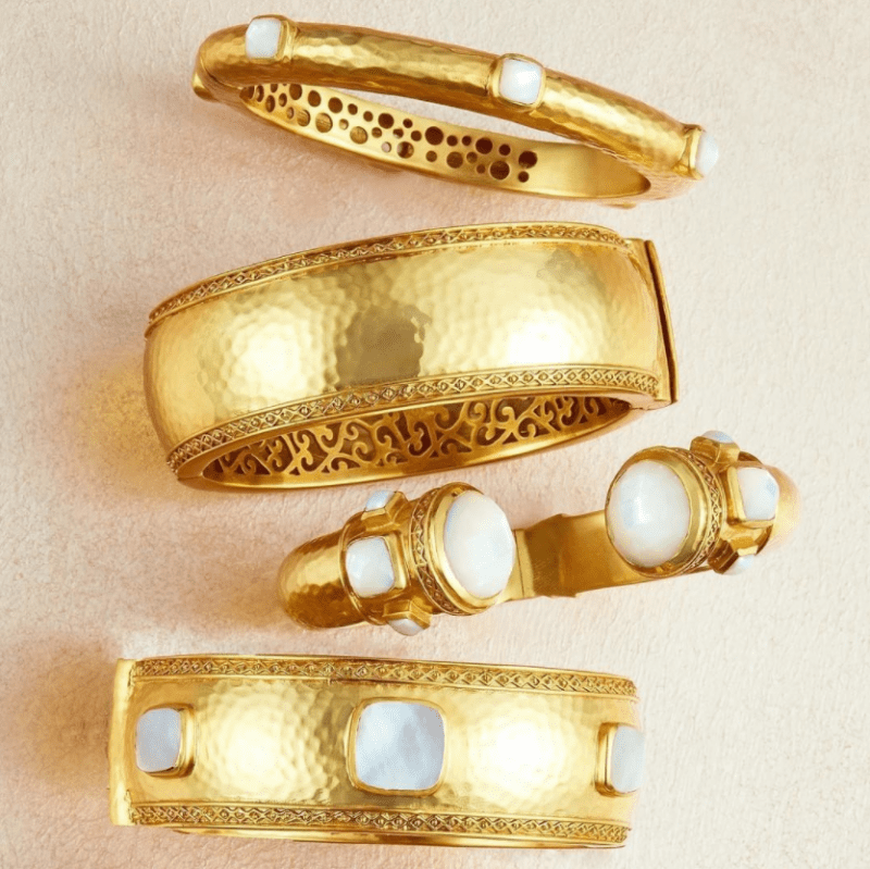 Julie Vos 24kt Yellow Gold Plate Catalina Hinge Bangle Bracelet In ...