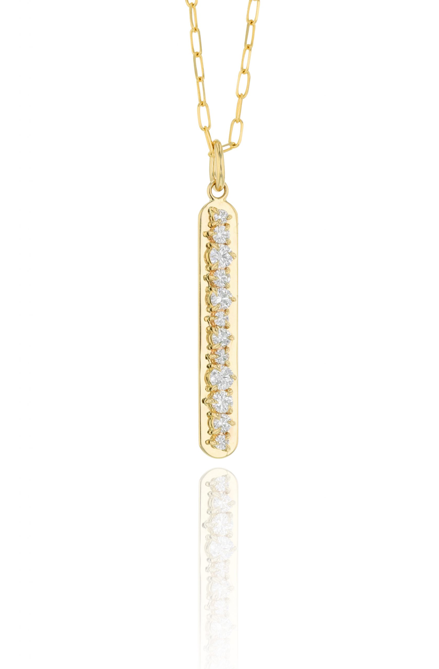 Phillips House Diamond Enchanted Hammered Plate Necklace in 14k Yellow ...