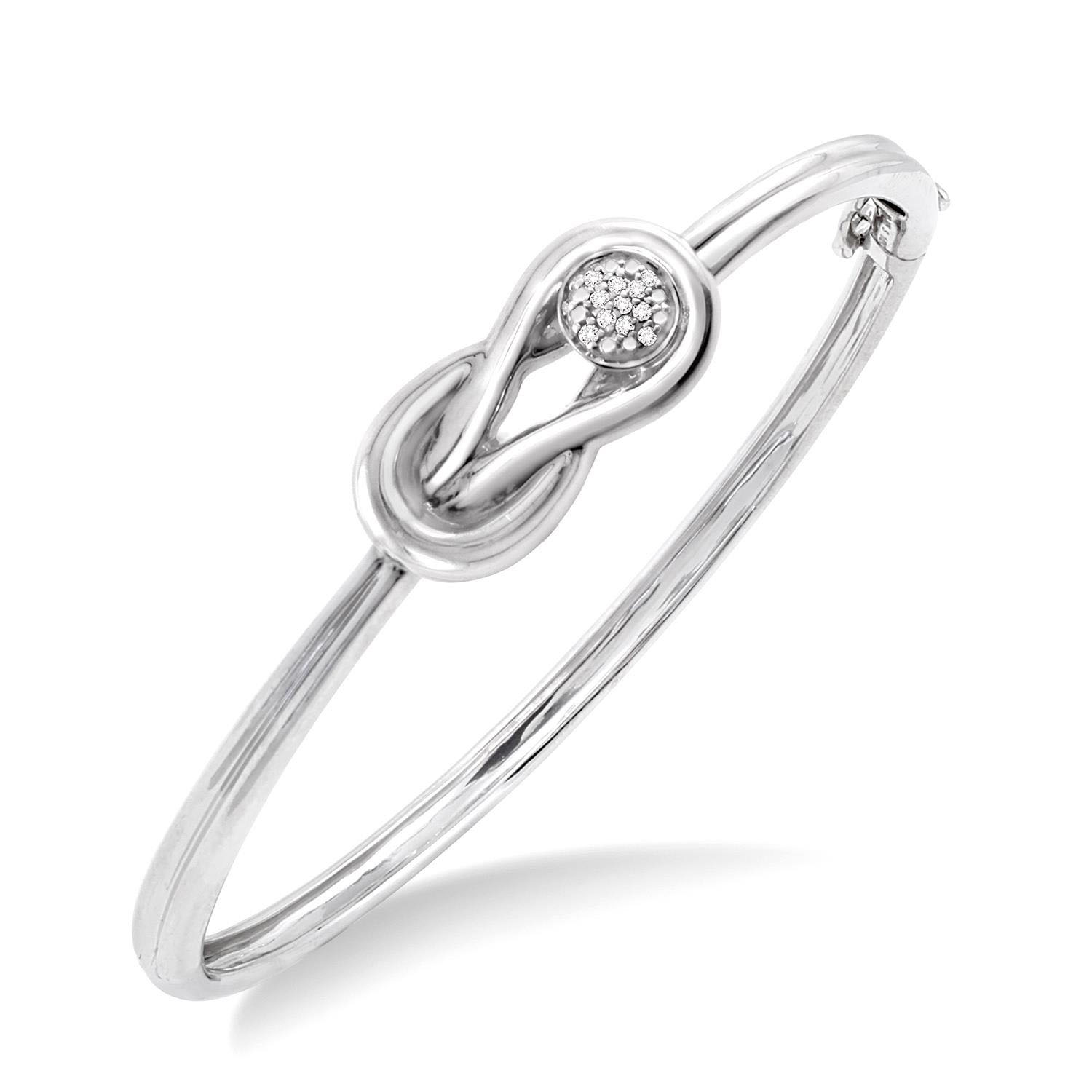 Sterling Silver Knotted Diamond Bangle Bracelet – Bailey's Fine Jewelry