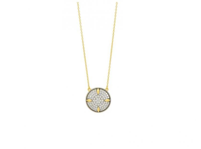 Freida Rothman Petals and Pave Small Pendant Necklace – Bailey's Fine ...