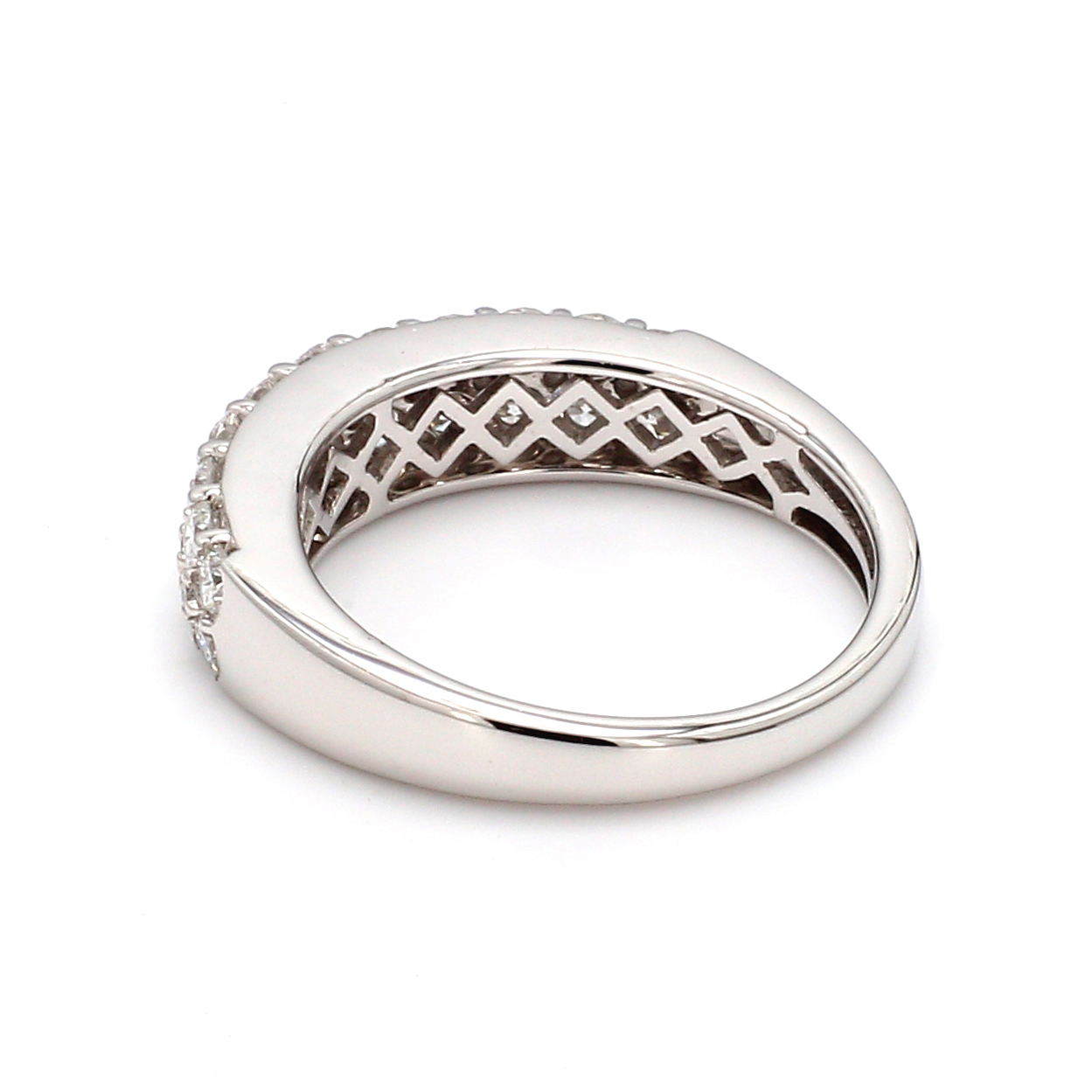 Two Row Pave Diamond Ring in 14k White Gold – Bailey's Fine Jewelry
