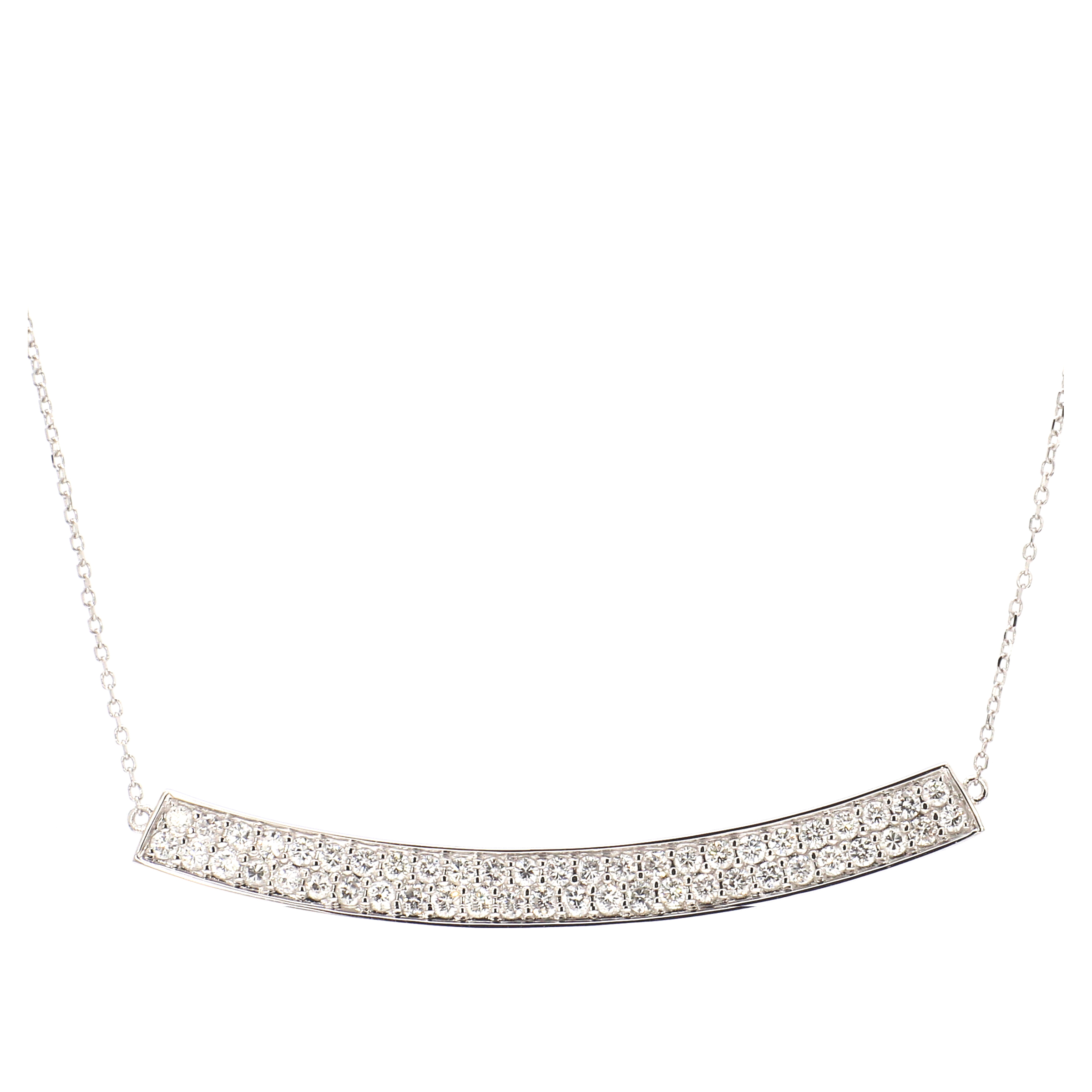 Diamond Bezel Curved Bar Pendant with Polished Edge Bezel Necklace ...
