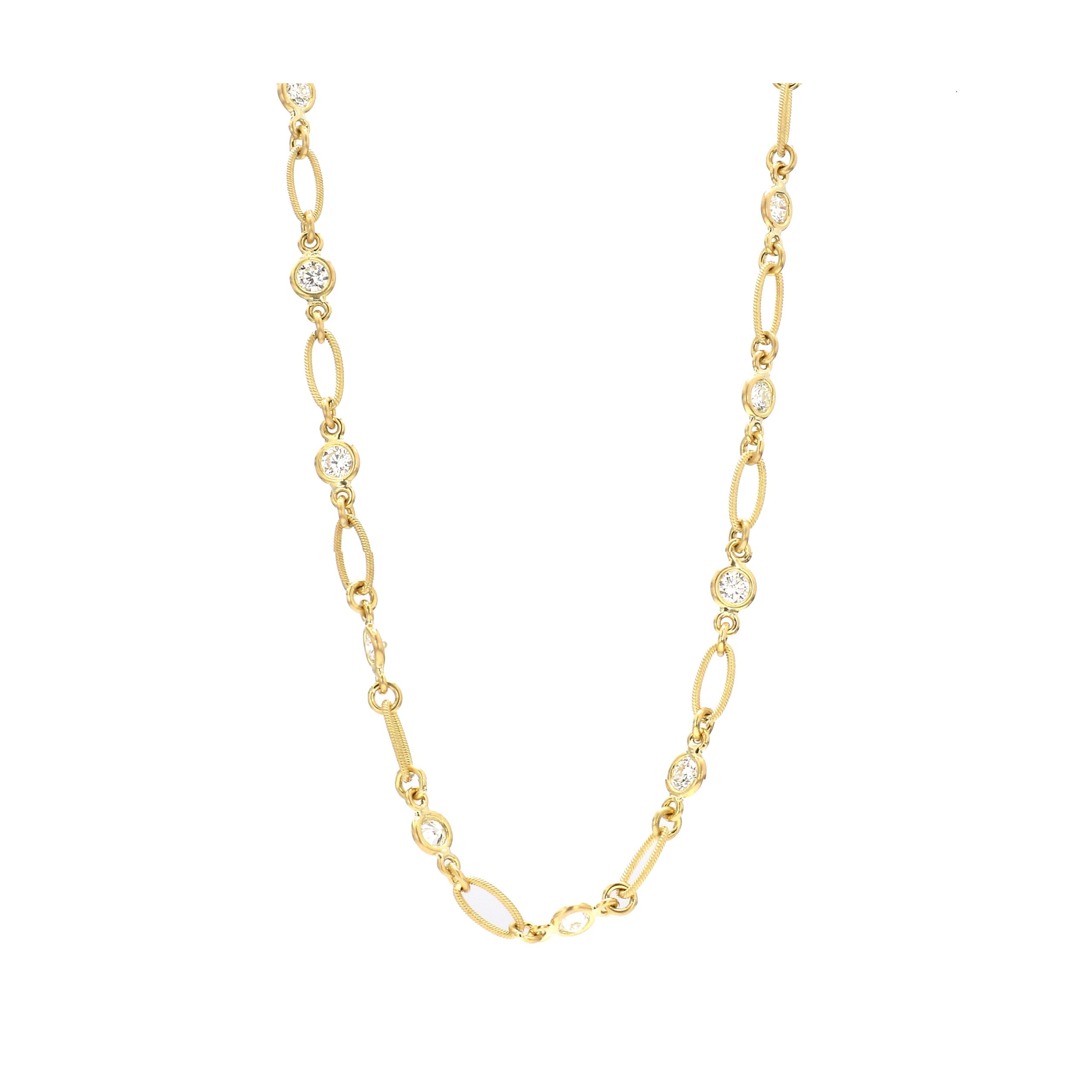 Milgrain Bezel Set Diamonds By The Yard Necklace – Bailey's Fine Jewelry