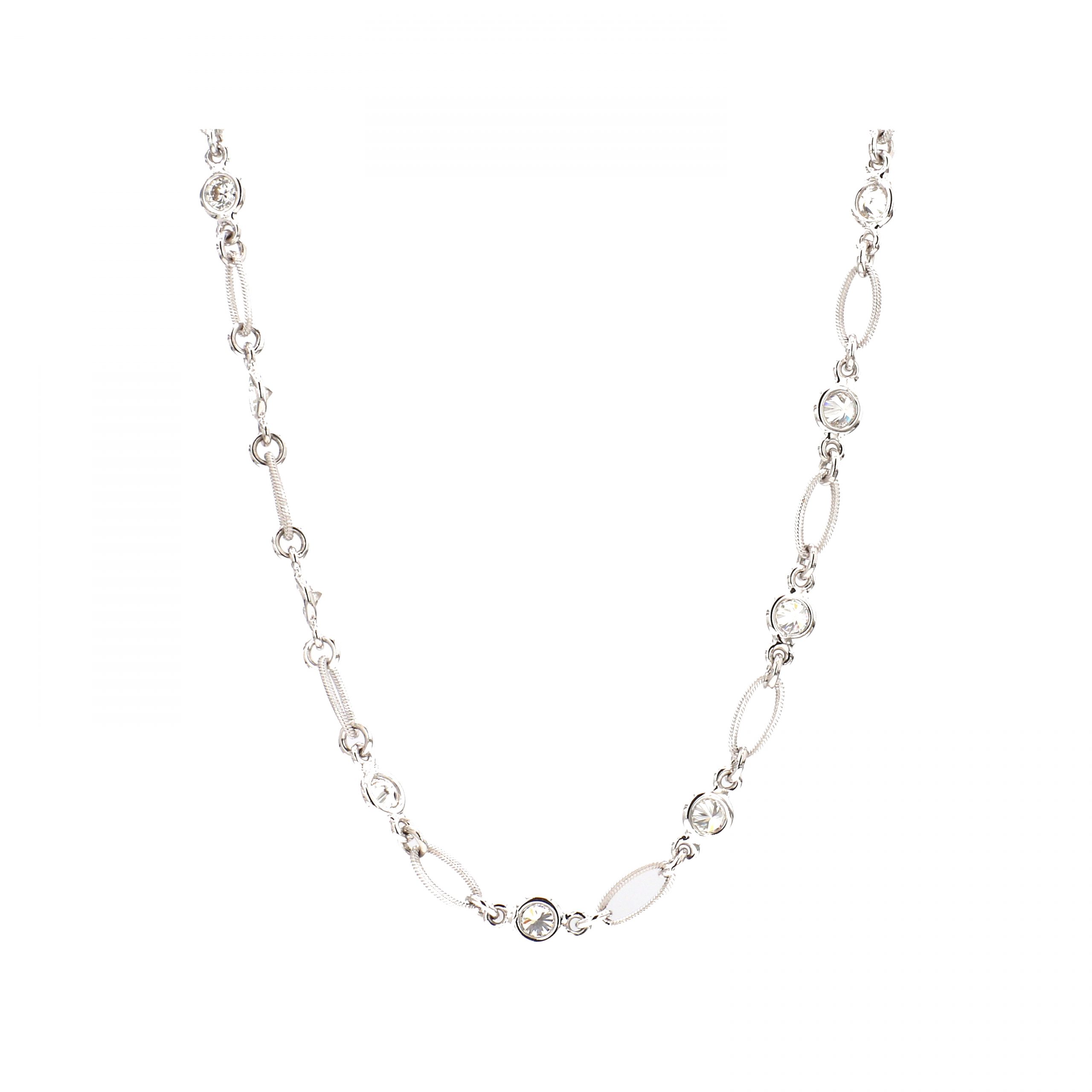 Milgrain Bezel Set Diamonds By The Yard Necklace – Bailey's Fine Jewelry