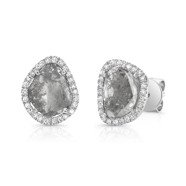 Diamond Slice with Diamond Halo Stud Earrings – Bailey's Fine Jewelry
