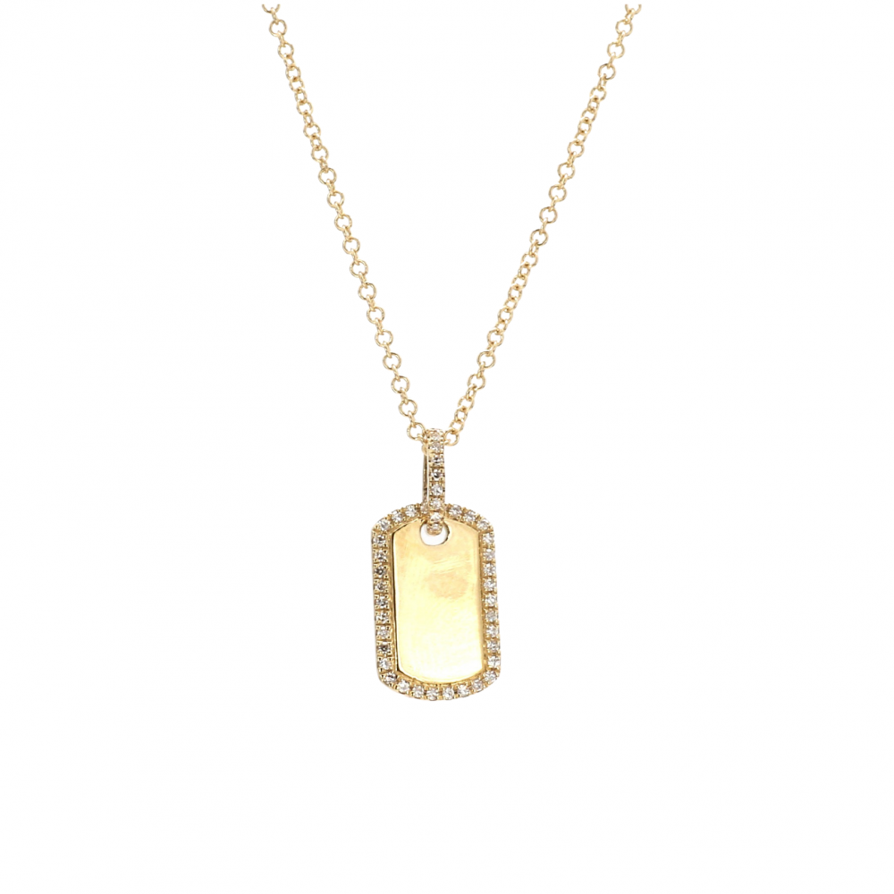 Diamond Edge Mini Dog Tag Pendant Necklace – Bailey's Fine Jewelry
