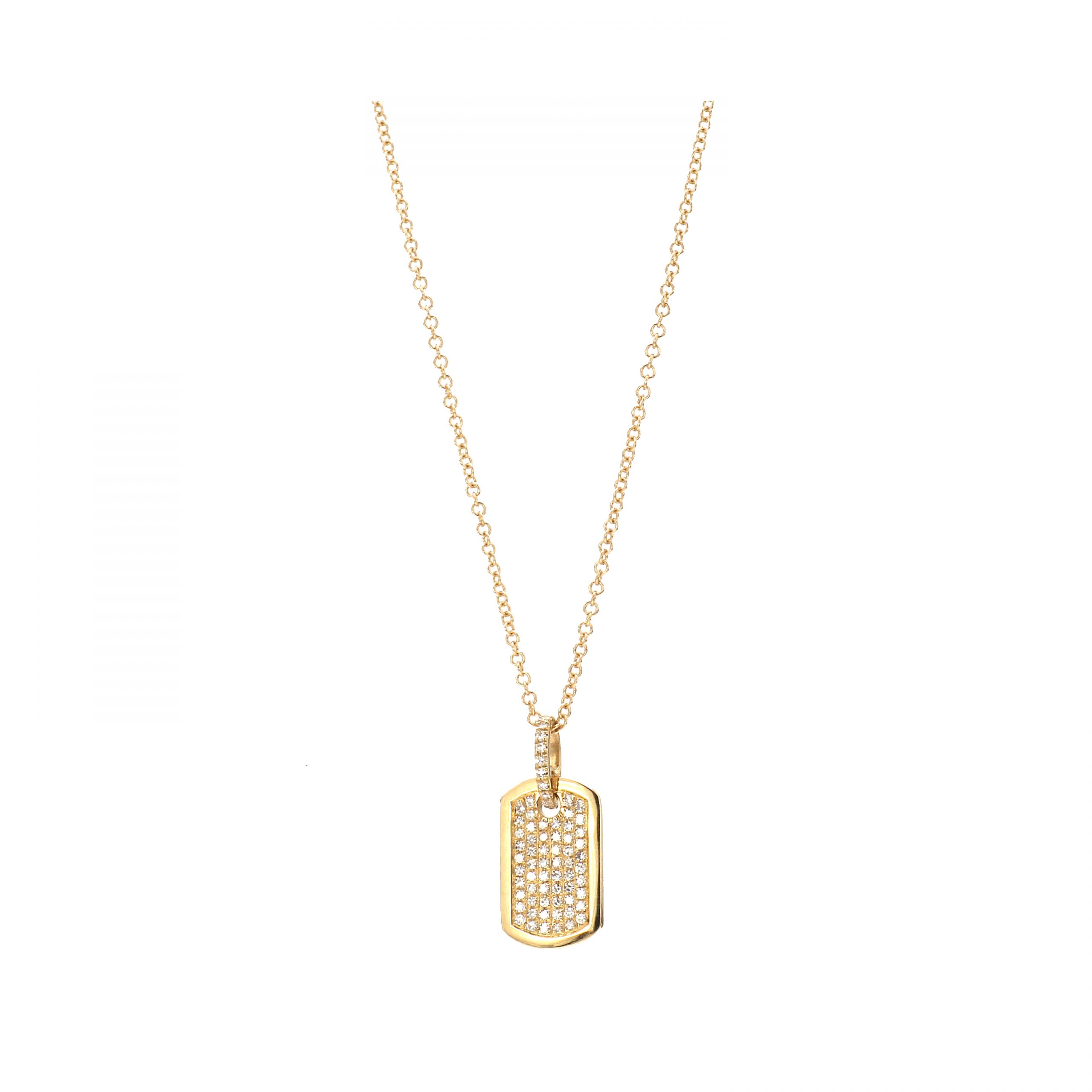 Mini Dog Tag Diamond Pendant Necklace – Bailey's Fine Jewelry