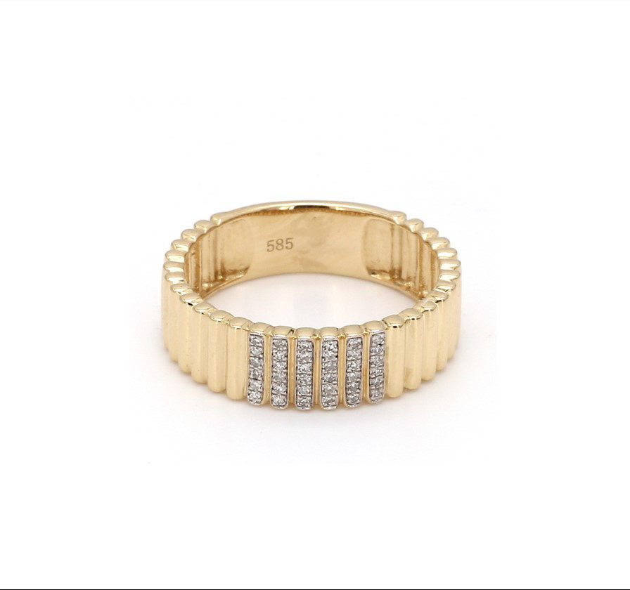Fluted Band Ring with Diamonds – Bailey's Fine Jewelry