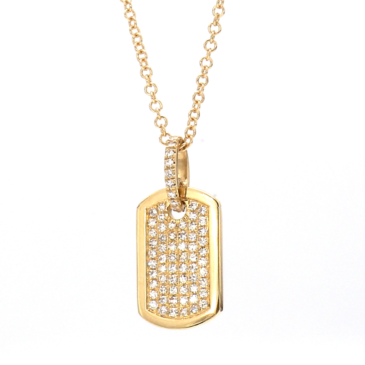 Mini Dog Tag Diamond Pendant Necklace – Bailey's Fine Jewelry