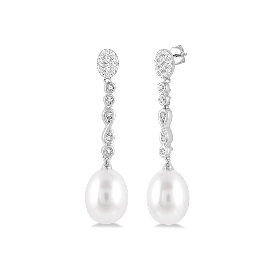 Diamond Line and Pearl Drop Earrings – Bailey's Fine Jewelry