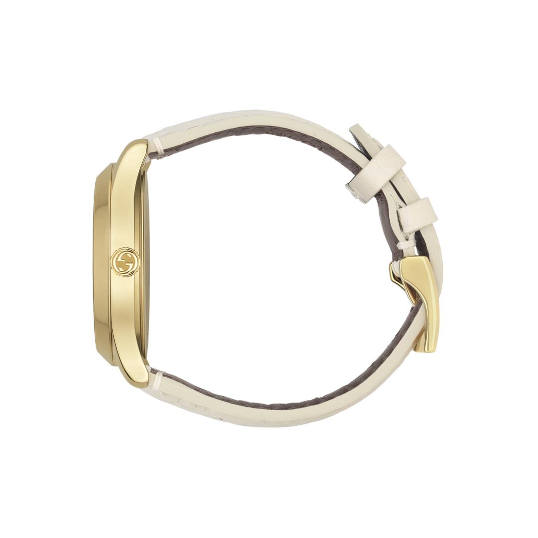 Gucci G-Timeless 38mm Signature White Leather Watch – Bailey's Fine Jewelry
