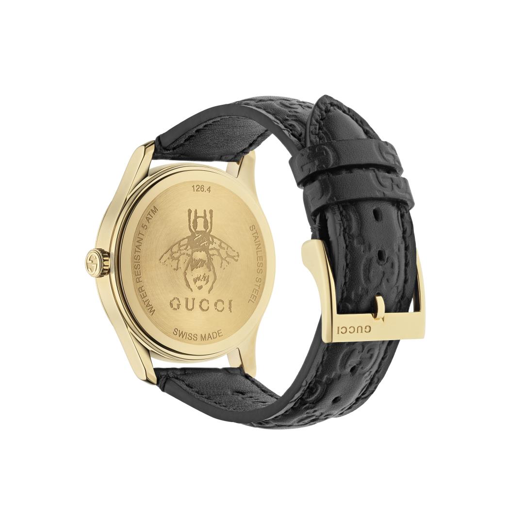 Gucci G-Timeless 38mm Signature Black Leather Watch – Bailey's Fine Jewelry