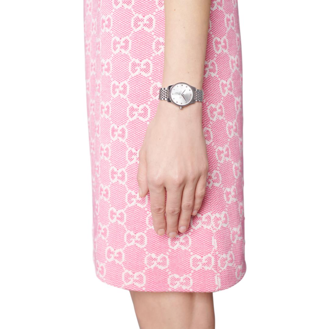 Gucci G-Timeless Slim 29mm Silver Bee Steel Watch – Bailey's Fine Jewelry