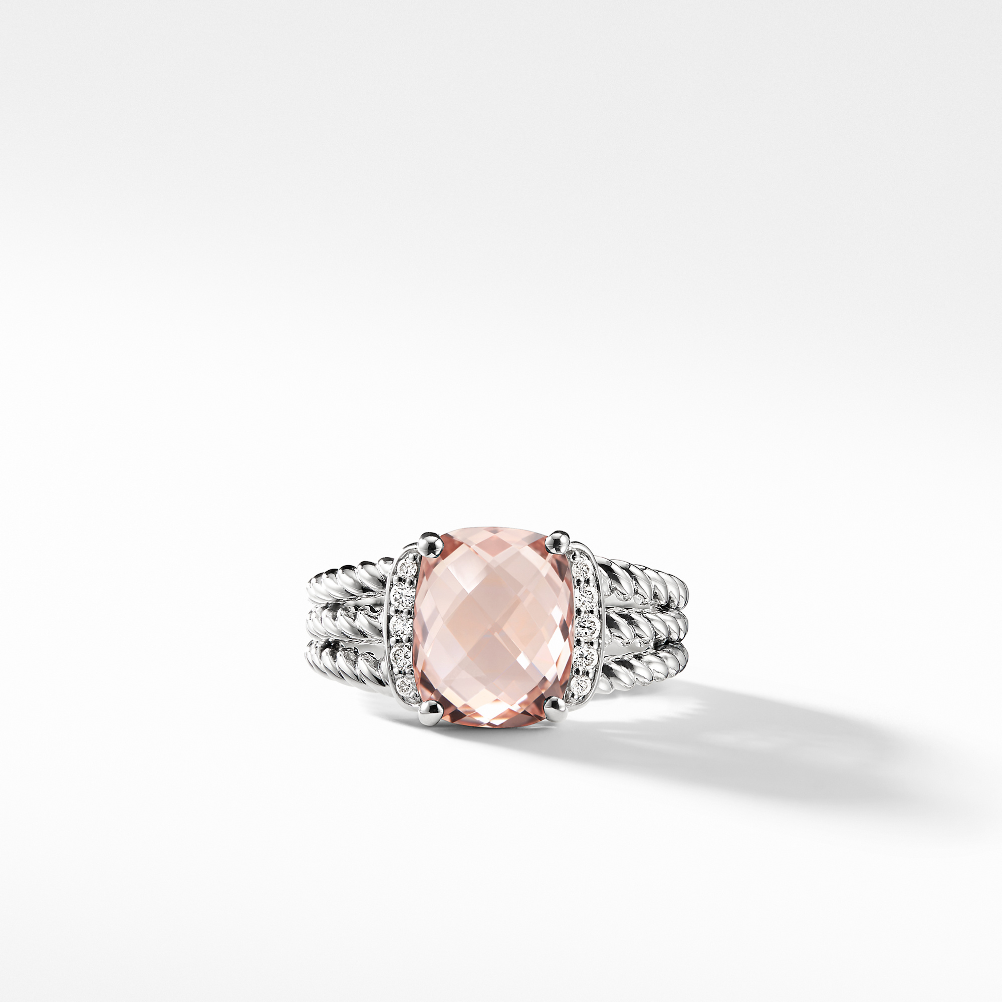 David Yurman Petite Wheaton Ring in Sterling Silver with Morganite and ...
