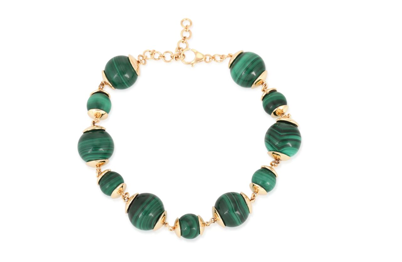 Malachite Bead Gold Bracelet – Bailey's Fine Jewelry