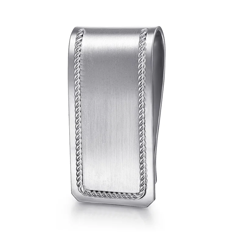 Gabriel 925 Sterling Silver Money Clip with Twisted Rope Trim – Bailey ...