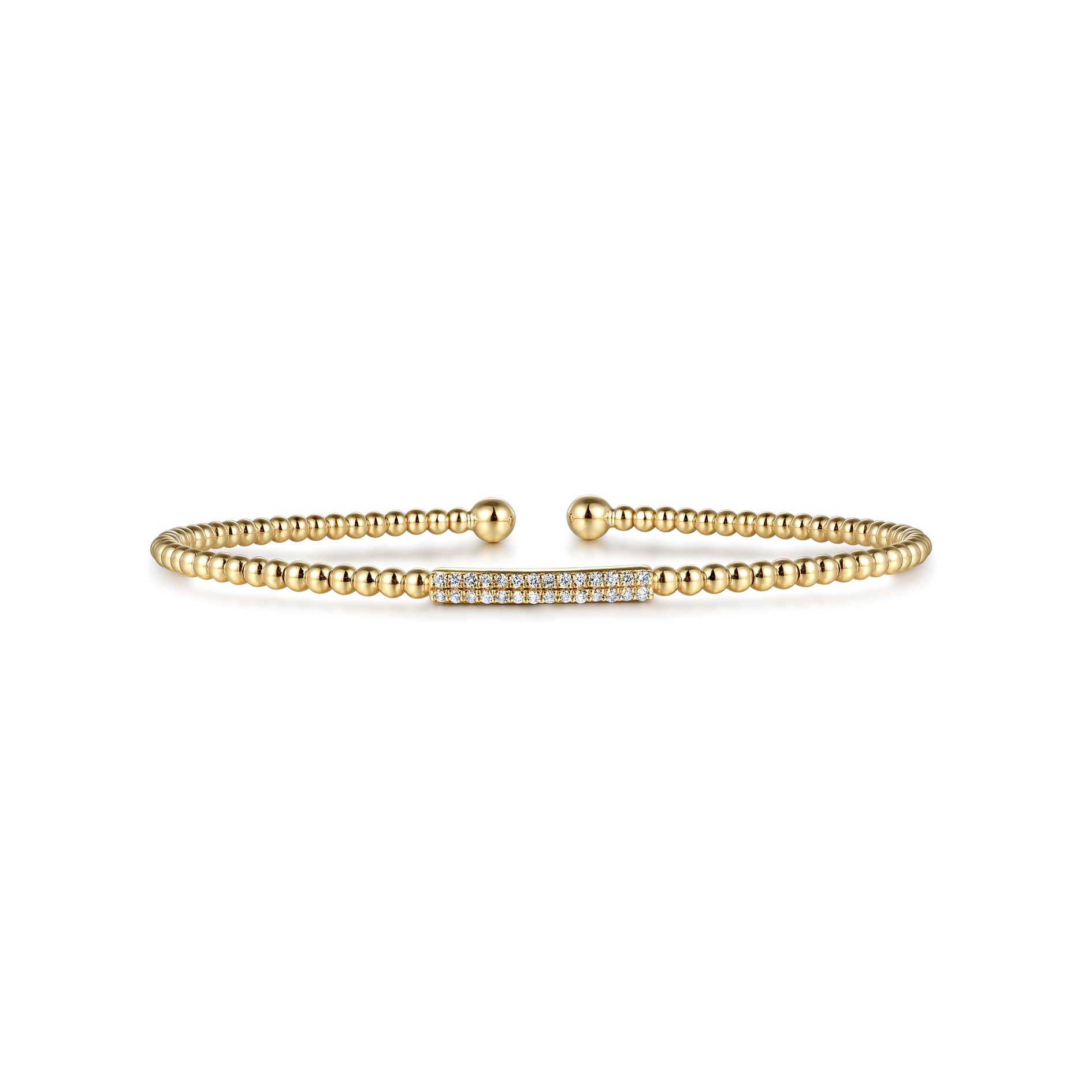 Gabriel 14K Yellow Gold Bujukan Bead Bangle with Diamonds – Bailey's ...