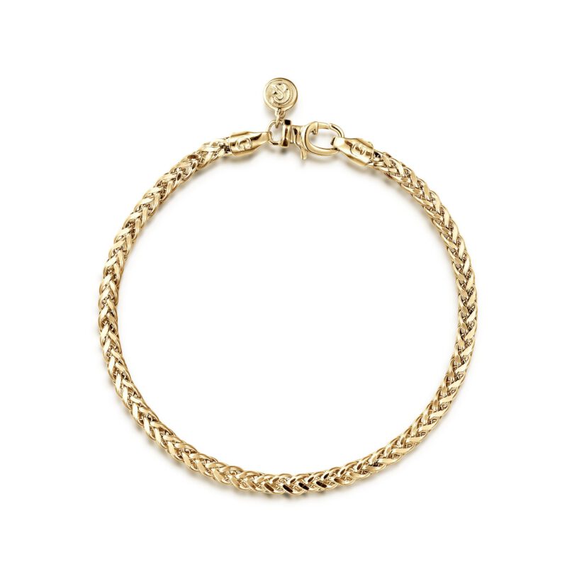 Gabriel 14K Yellow Gold Mens Wheat Chain Bracelet – Bailey's Fine Jewelry