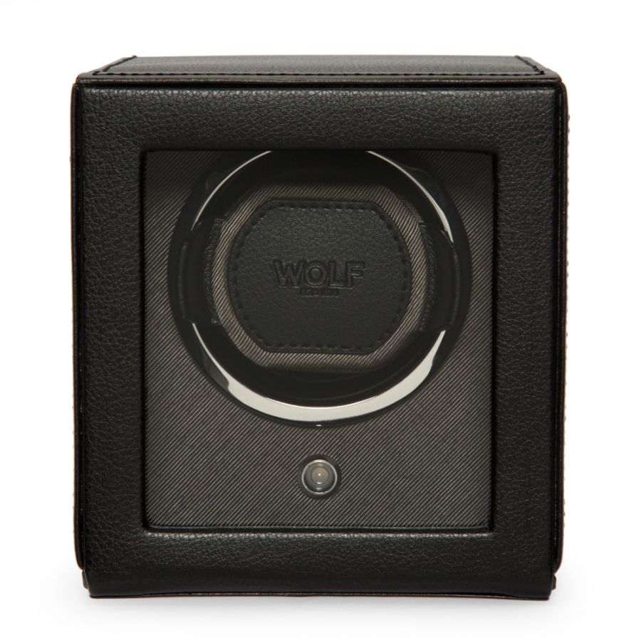 Wolf Cub Black Single Watch Winder With Cover – Bailey's Fine Jewelry